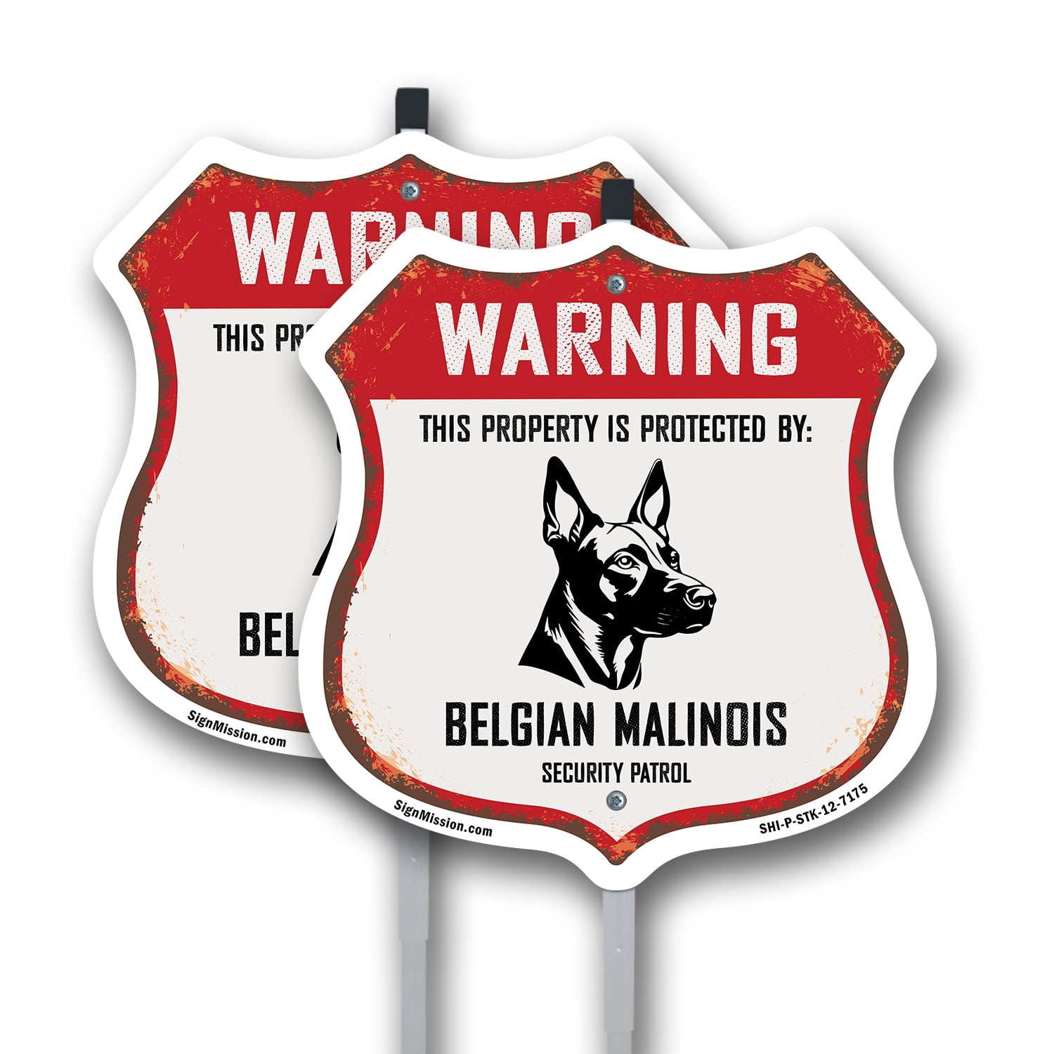 Warning This Property is Protected by Belgian Malinois (2 Pack) 12 inch ...
