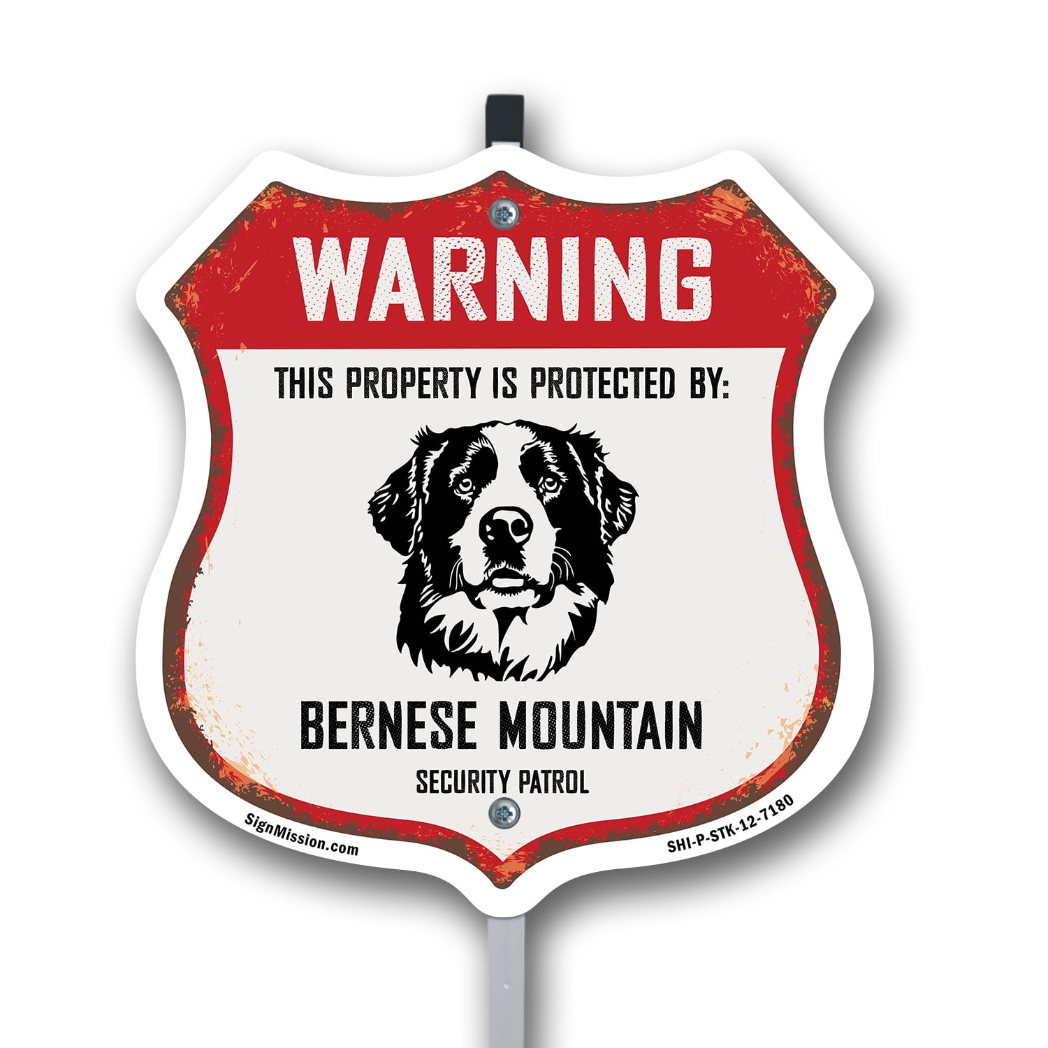 Warning This Property is Protected by Bernese Mountain 12 inch X 12 ...