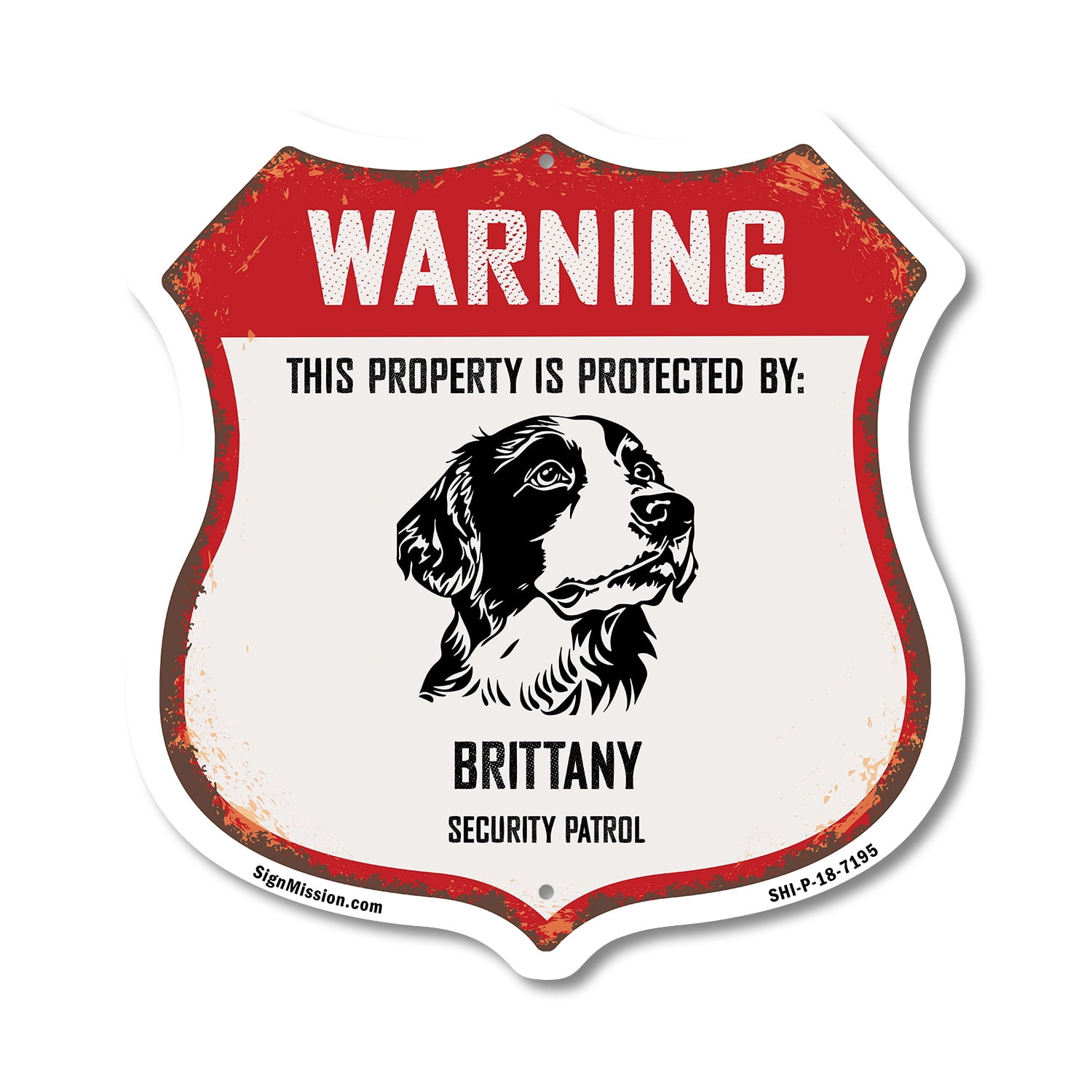 Warning This Property is Protected by Brittany (2 Pack) 12 inch X 12 ...