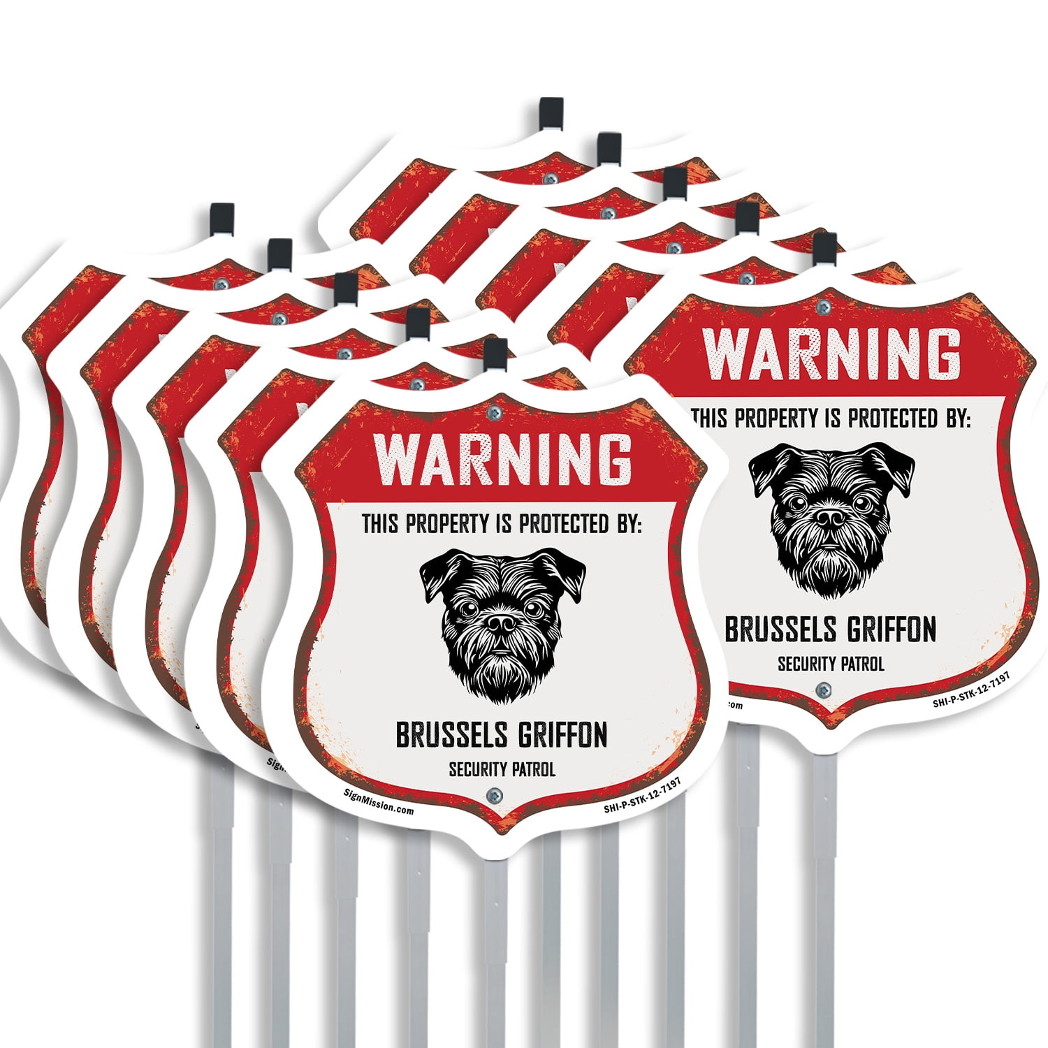 Warning This Property is Protected by Brussels Griffon (10 Pack) 12 ...