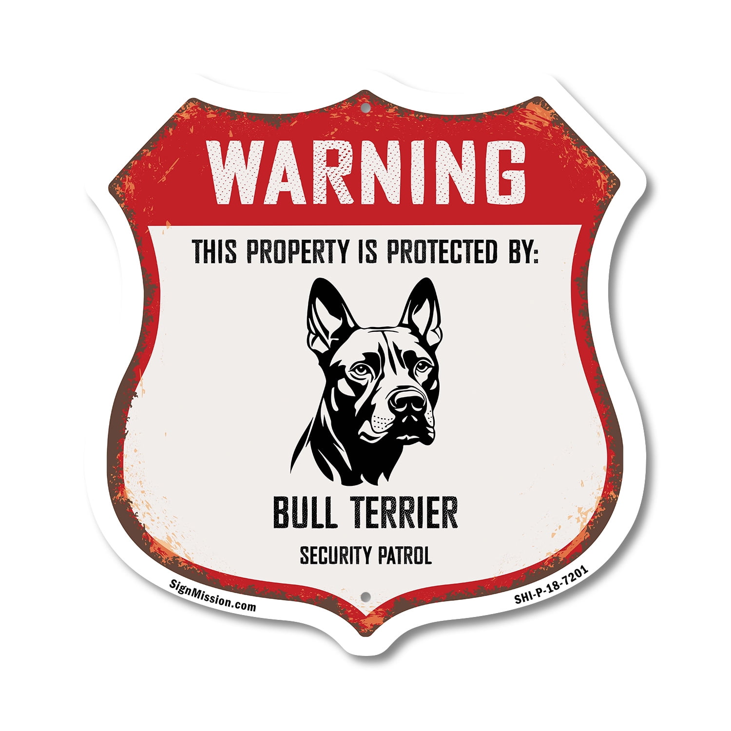 Warning This Property is Protected by Bull Terrier (2 Pack) 18 inch X ...