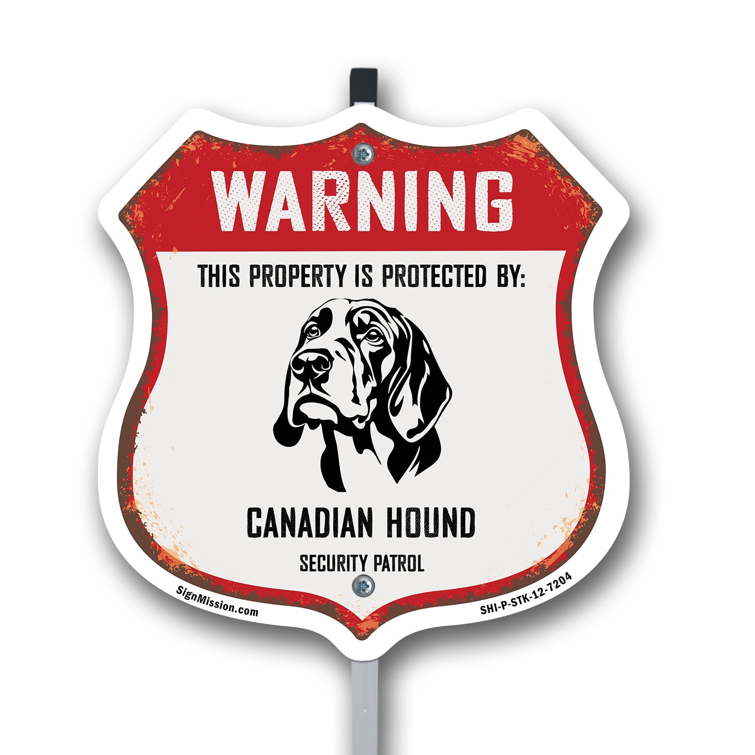 Warning This Property is Protected by Canadian Hound 12 inch X 12 inch ...