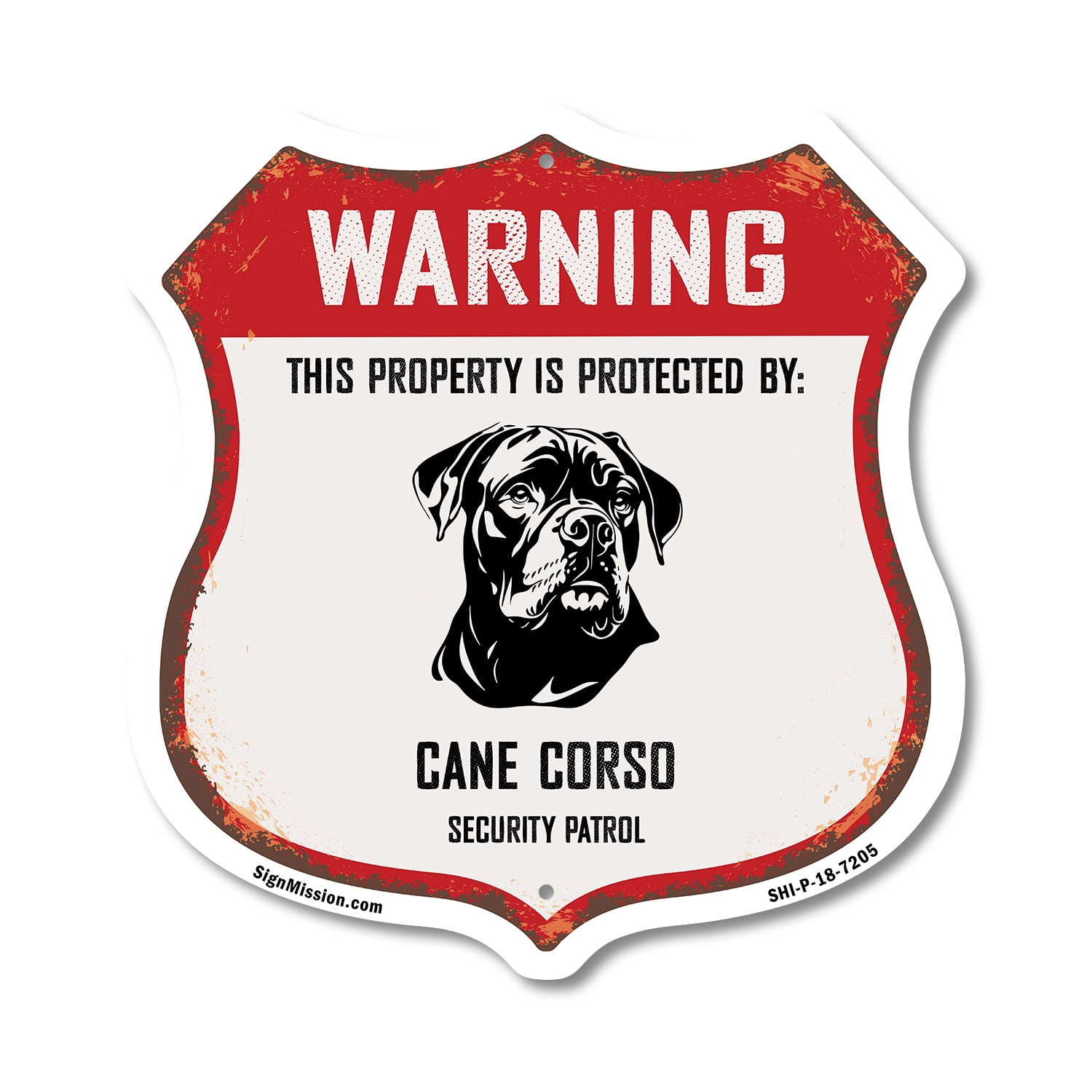 Warning This Property is Protected by Cane Corso (2 Pack) 6 inch X 6 ...