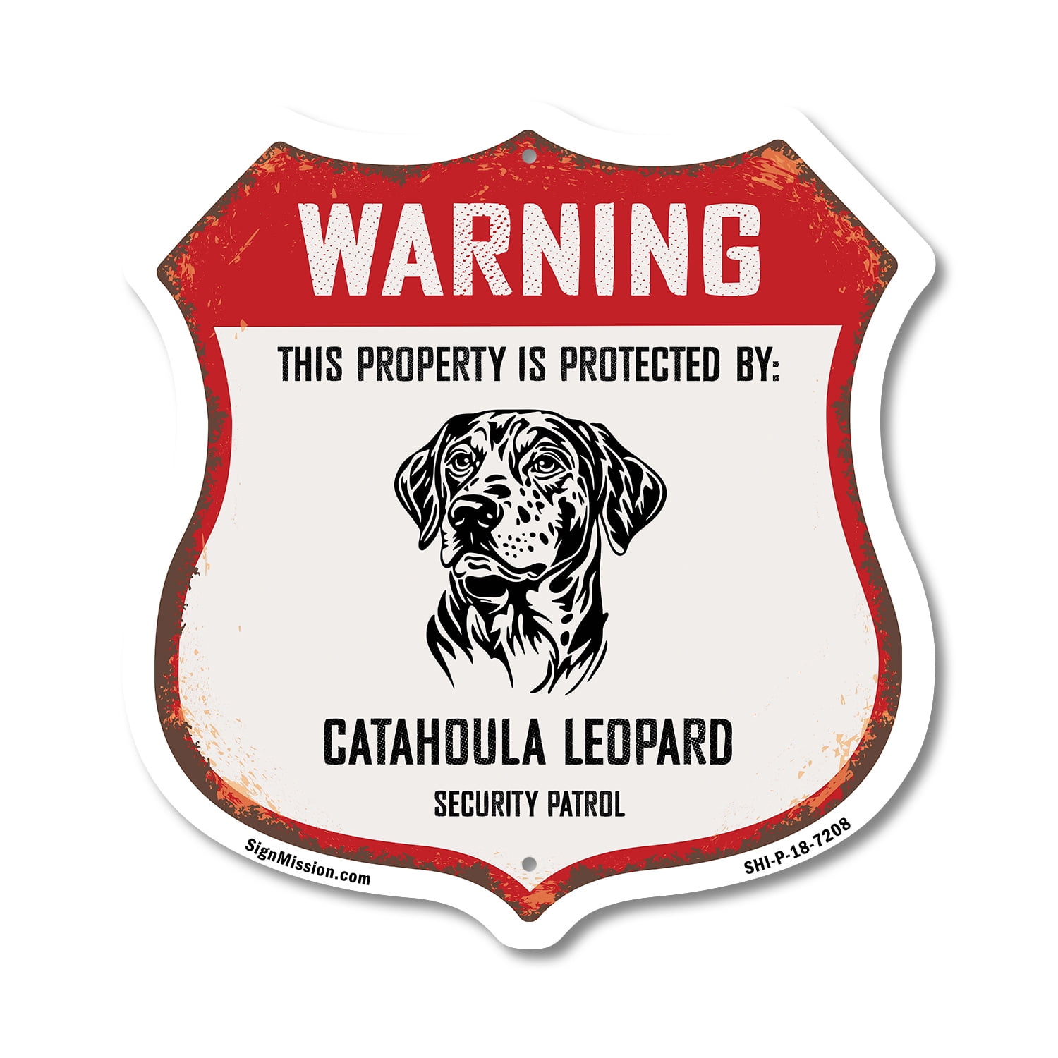 Warning This Property is Protected by Catahoula Leopard (2 Pack) 6 inch ...