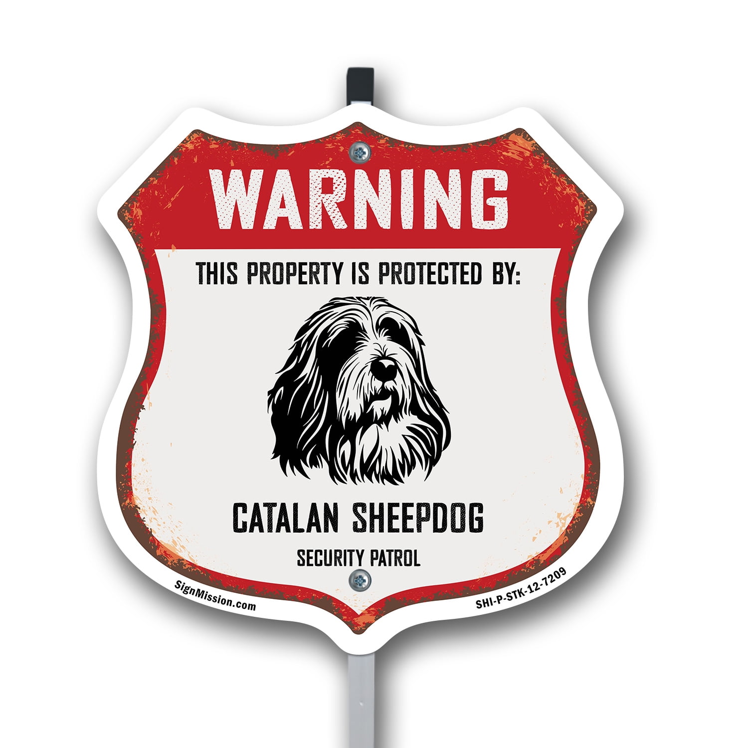 Warning This Property is Protected by Catalan Sheepdog 12 inch X 12 ...