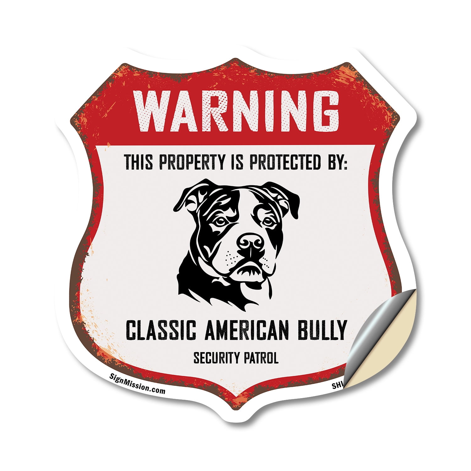 Warning This Property is Protected by Classic American Bully 12 inch X ...