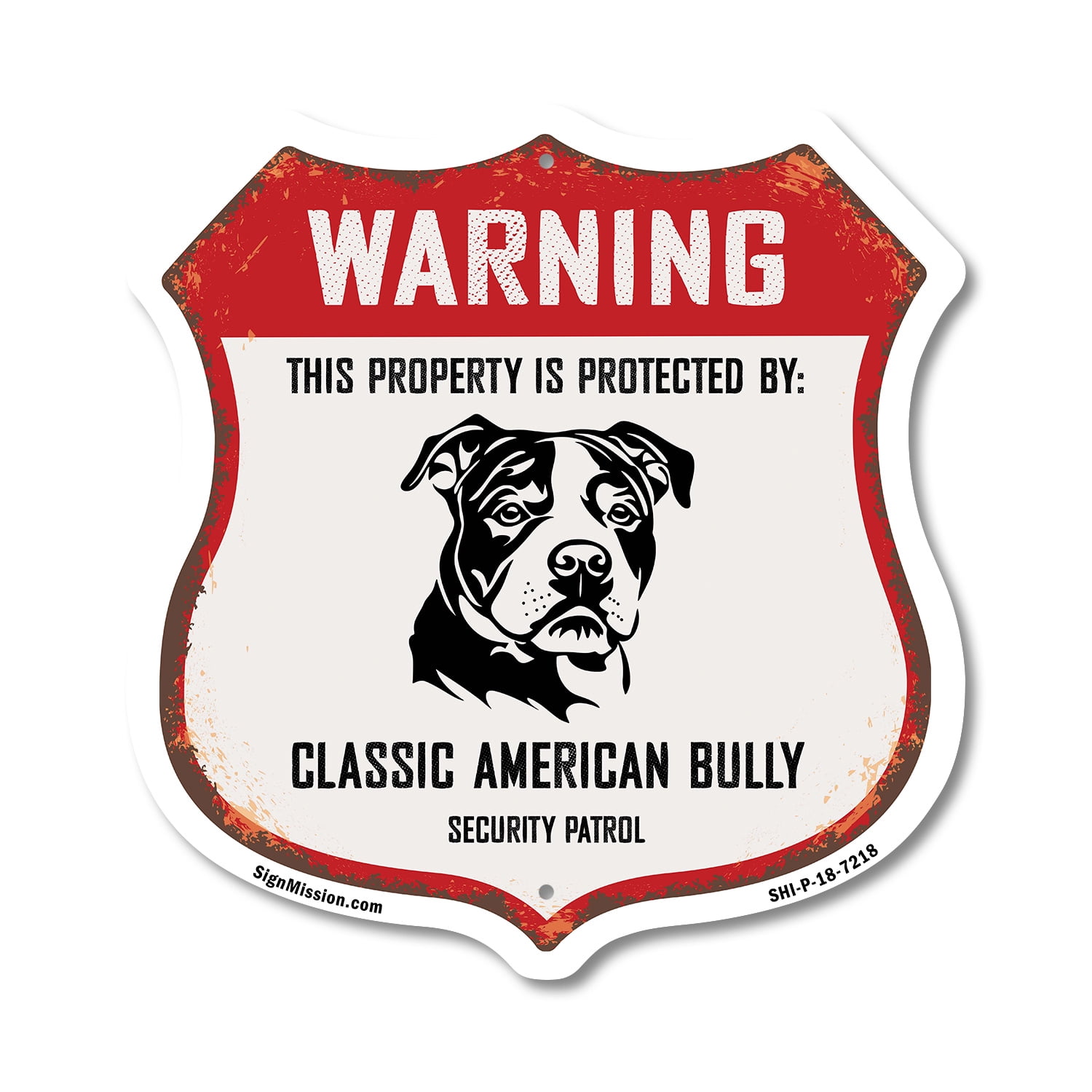 Warning This Property is Protected by Classic American Bully 18 inch X ...