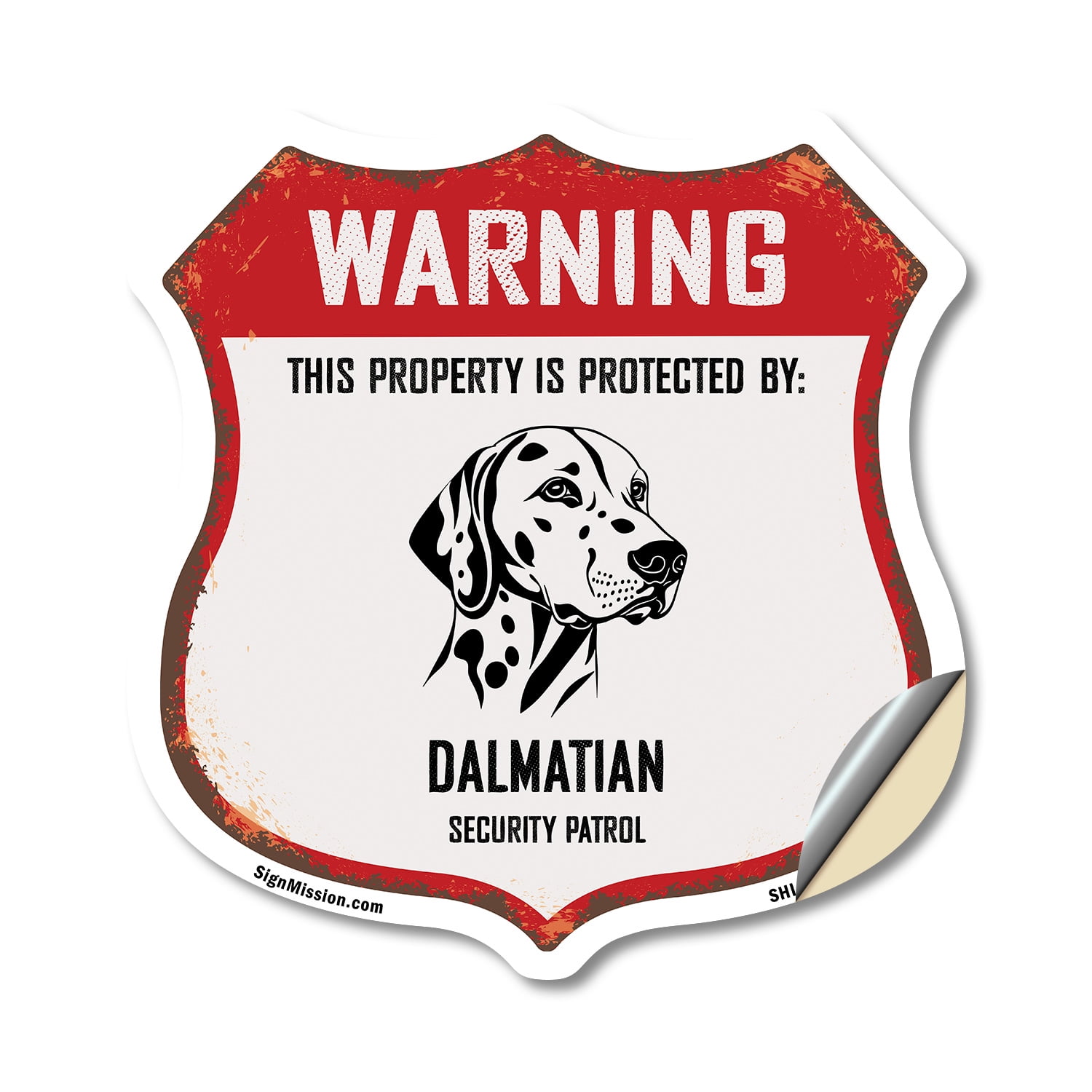 Warning This Property is Protected by Dalmatian (2 Pack) 4 inch X 4 ...