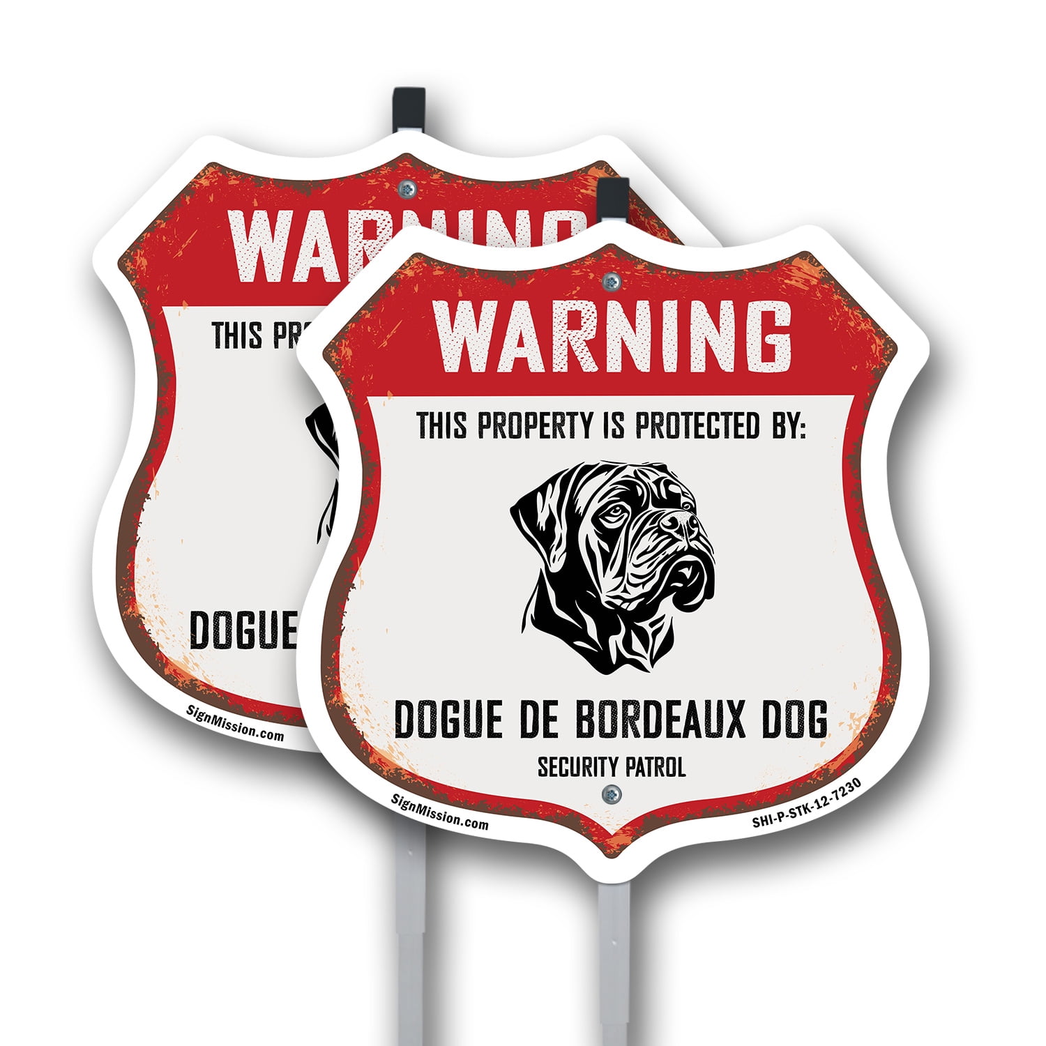 Warning This Property is Protected by Dogue De Bordeaux Dog (2 Pack) 12 ...