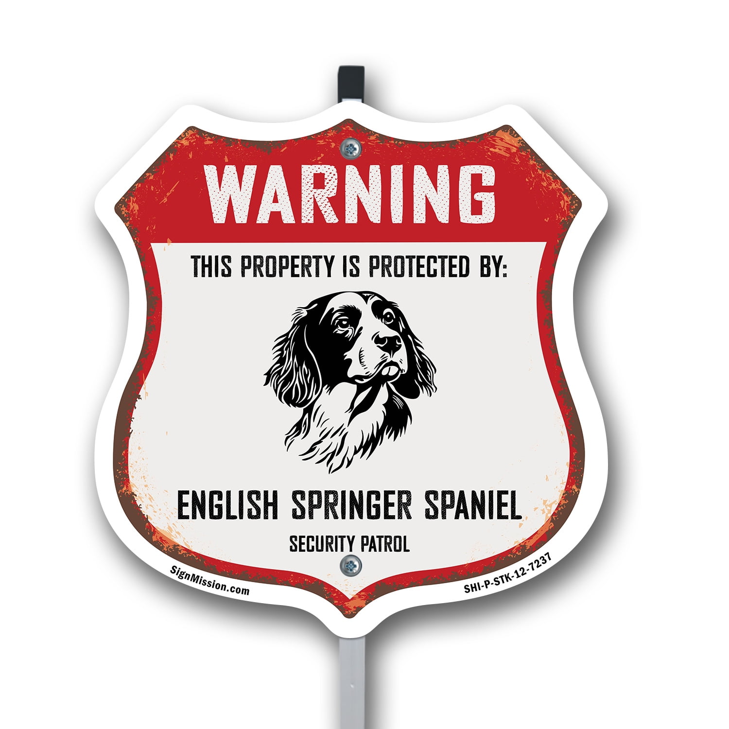 Warning This Property is Protected by English Springer Spaniel 12 inch ...