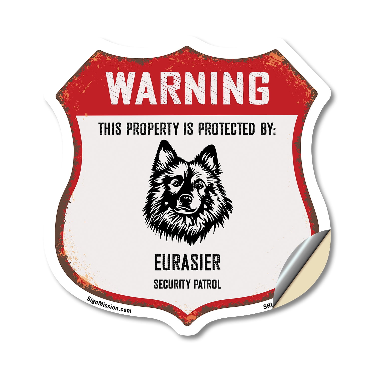 Warning This Property is Protected by Eurasier (2 Pack) 6 inch X 6 inch ...