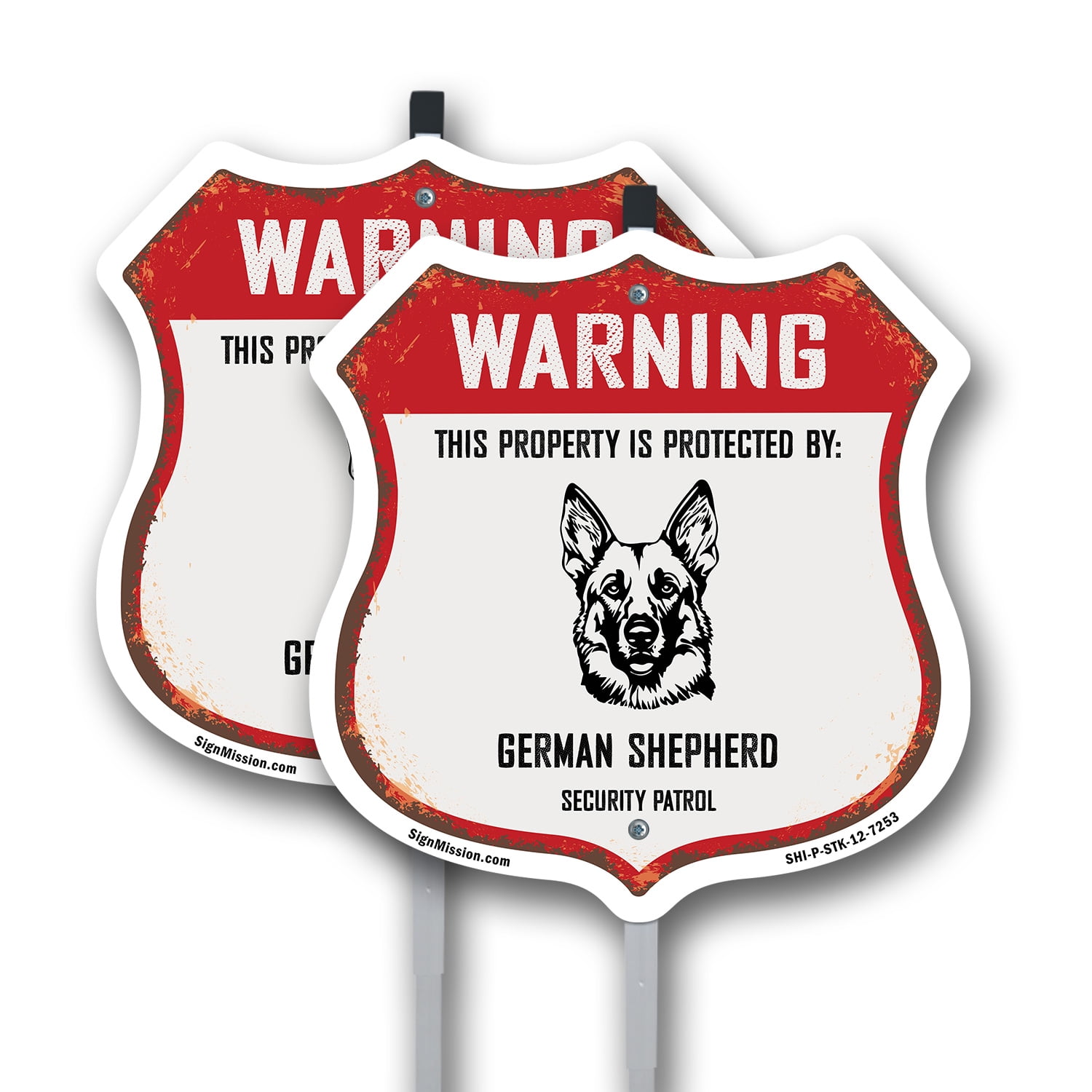 Warning This Property is Protected by German Shepherd (2 Pack) 12 inch ...
