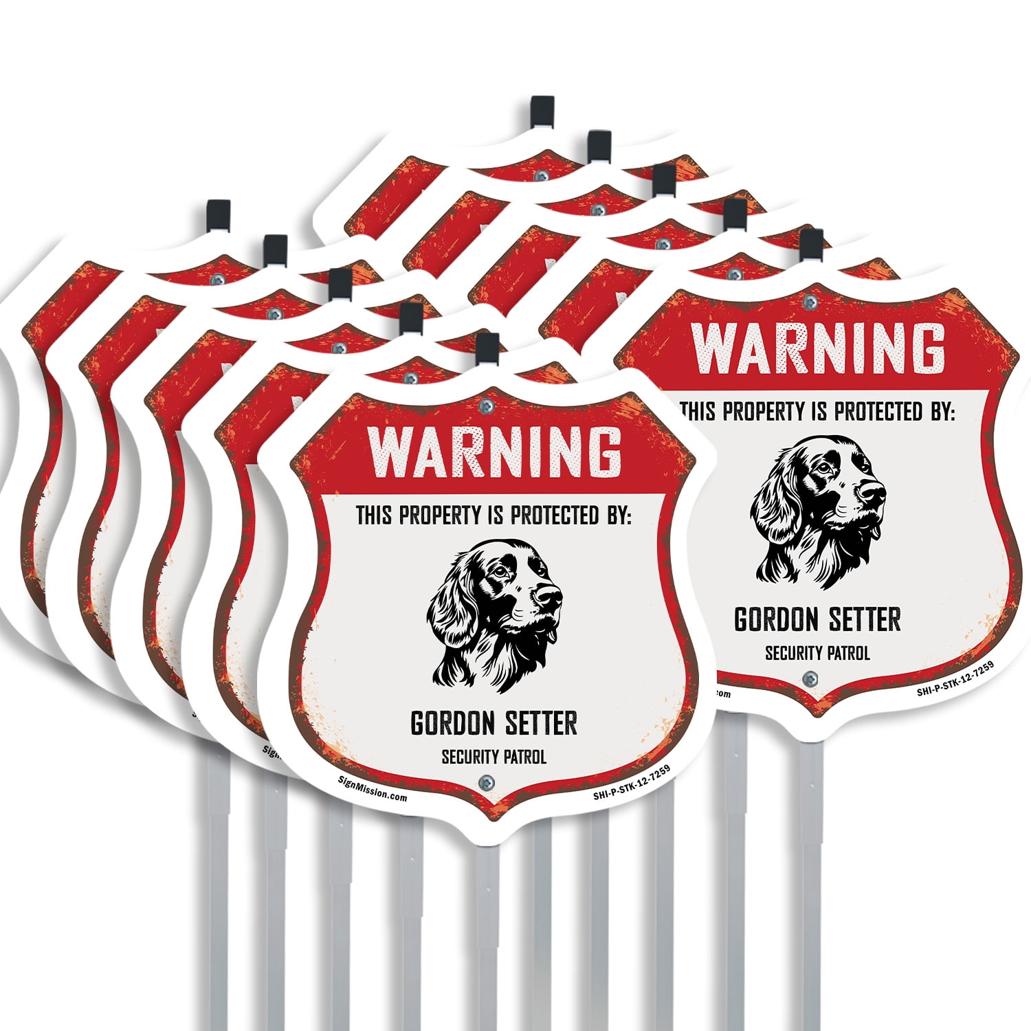Warning This Property is Protected by Gordon Setter (10 Pack) 12 inch X ...