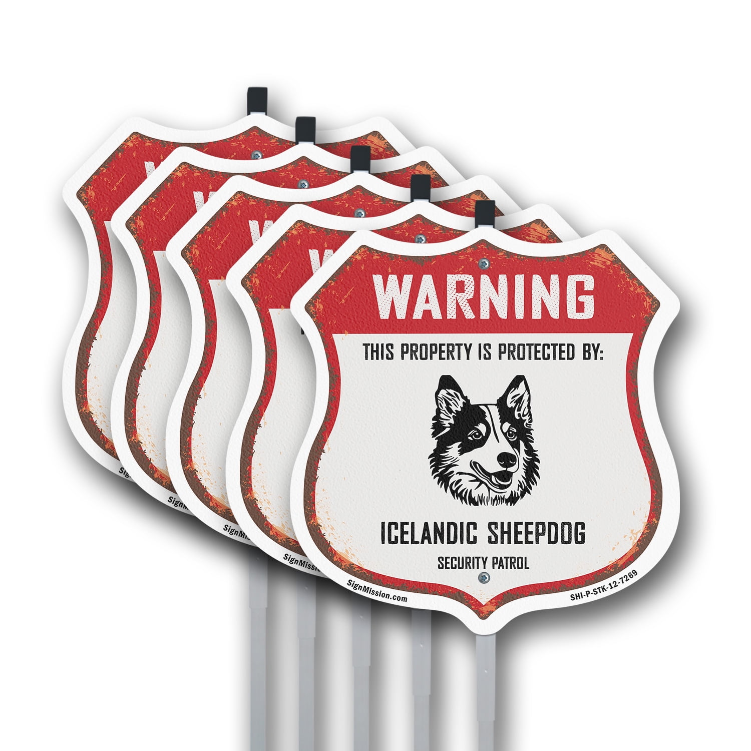 Warning This Property is Protected by Icelandic Sheepdog (5 Pack) 12 ...