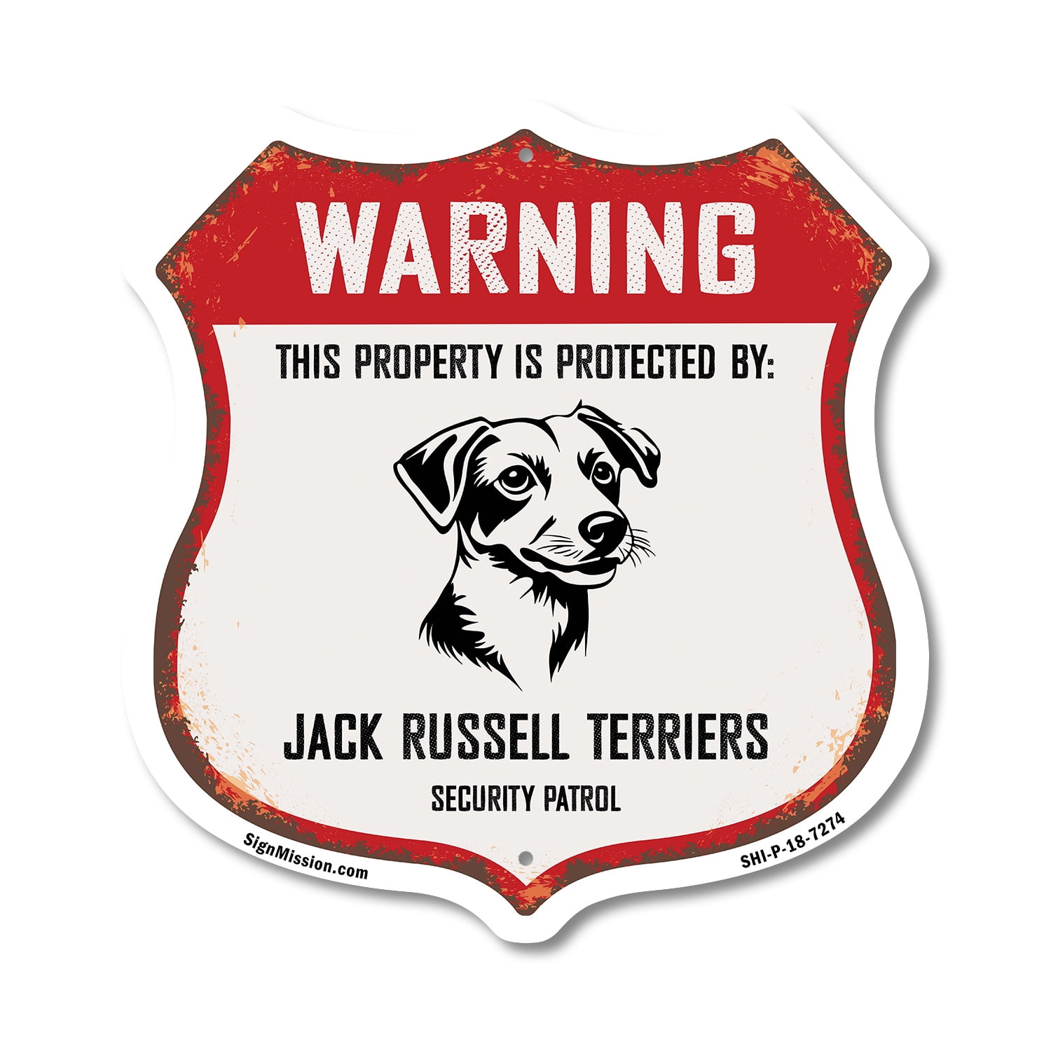 Warning This Property is Protected by Jack Russell Terriers 12 inch X ...