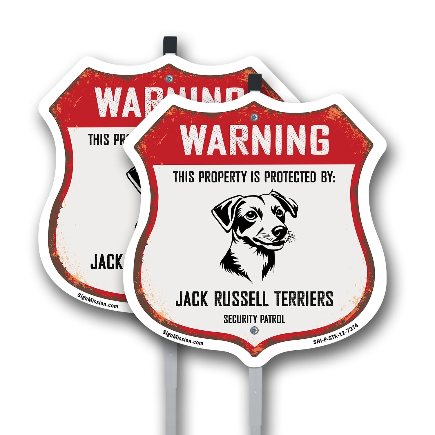 Warning This Property is Protected by Jack Russell Terriers (2 Pack) 12 ...