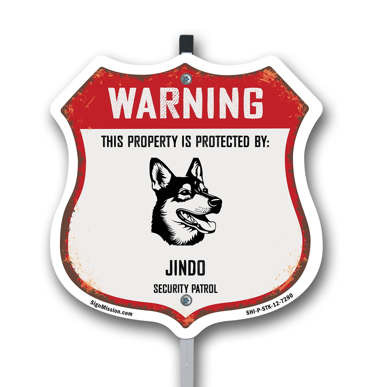 Warning This Property is Protected by Jindo 12 inch X 12 inch Shield ...