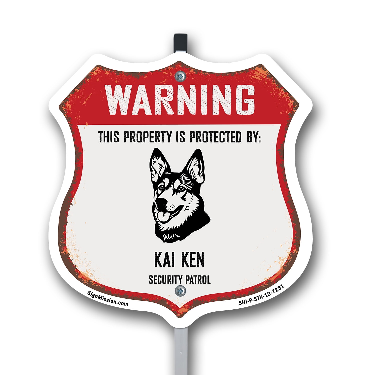 Warning This Property is Protected by Kai Ken 12 inch X 12 inch Shield ...