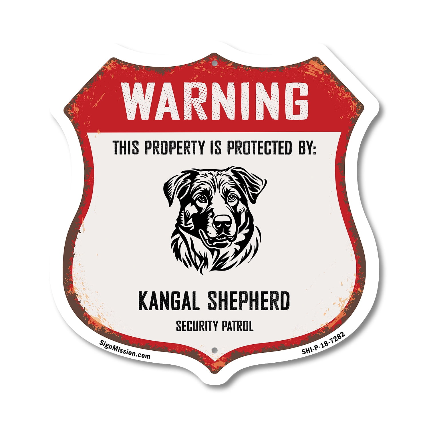 Warning This Property is Protected by Kangal Shepherd (2 Pack) 12 inch ...