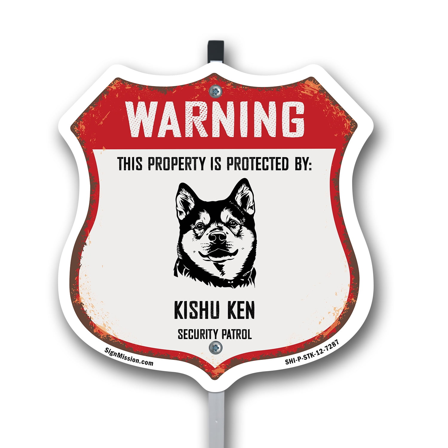 Warning This Property is Protected by Kishu Ken 12 inch X 12 inch ...