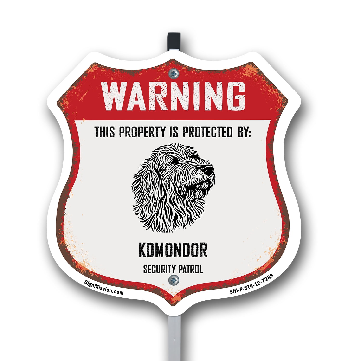 Warning This Property is Protected by Komondor 12 inch X 12 inch Shield ...