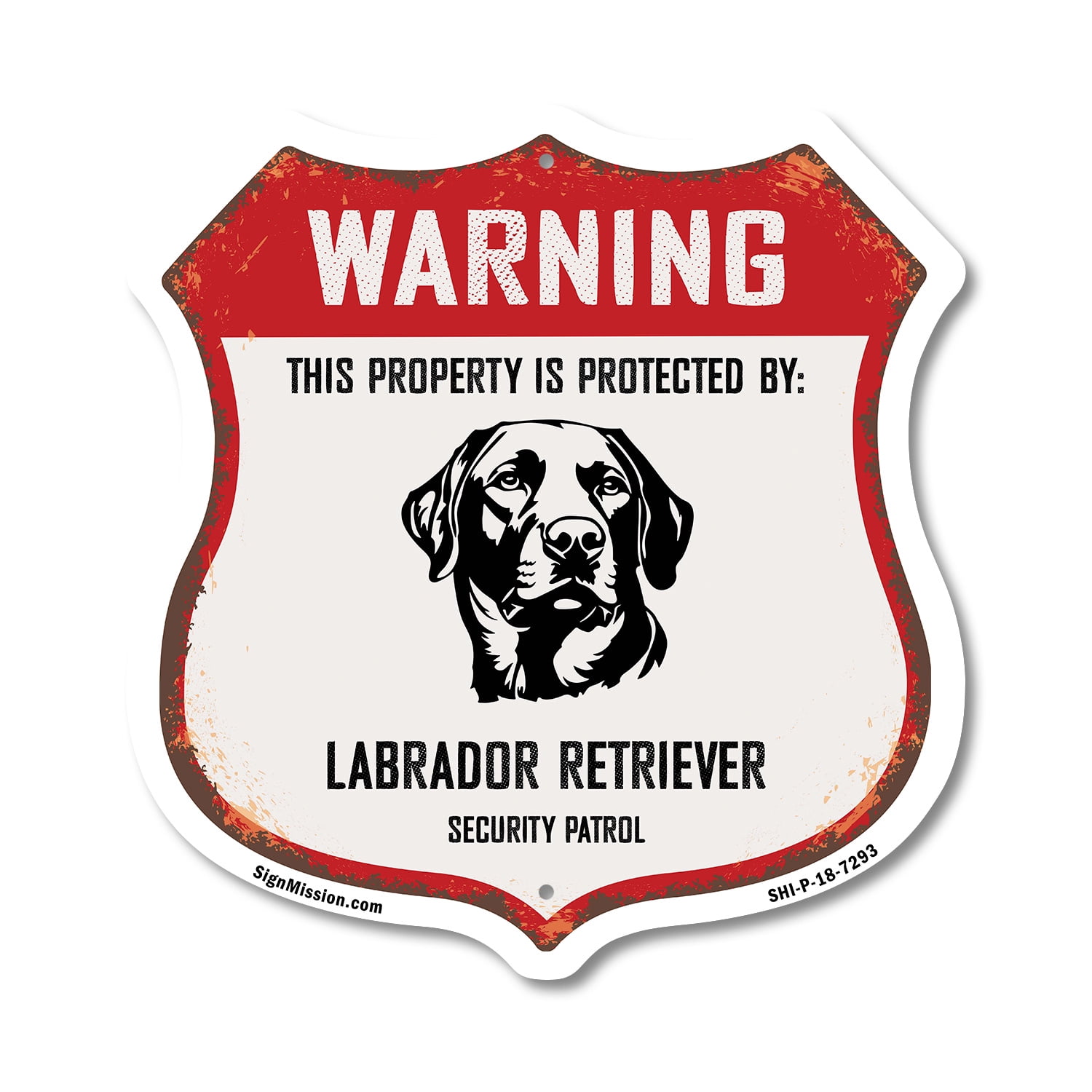 Warning This Property is Protected by Labrador Retriever (2 Pack) 12 ...