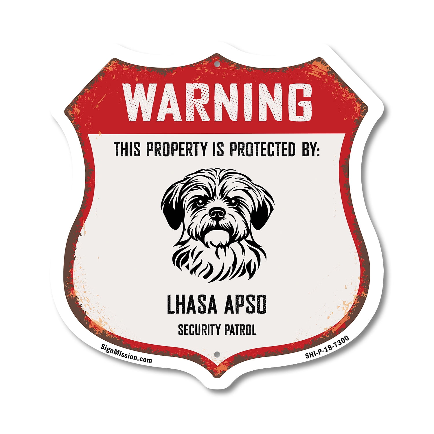 Warning This Property is Protected by Lhasa Apso (2 Pack) 12 inch X 12 ...