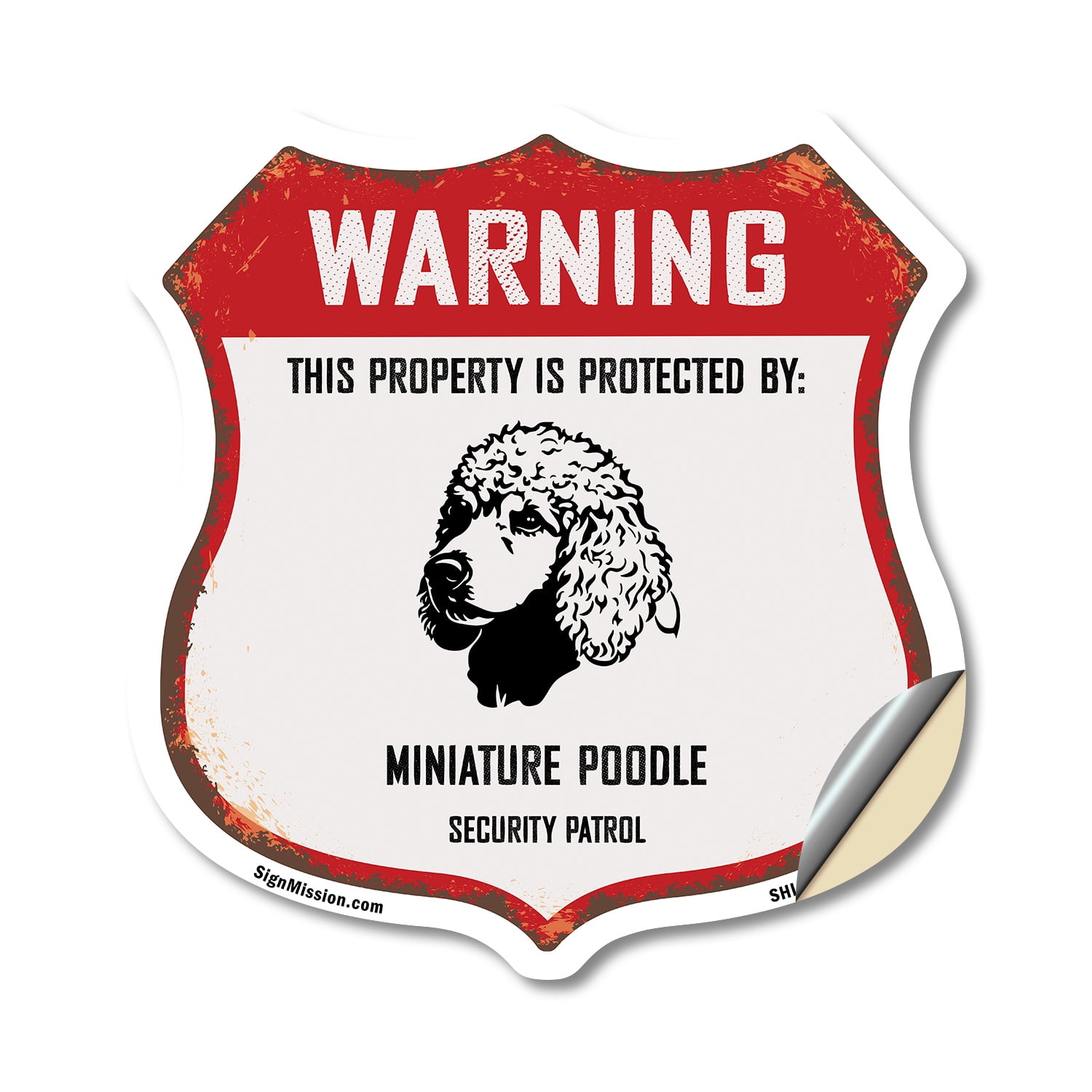 Warning This Property is Protected by Miniature Poodle (2 Pack) 18 inch ...
