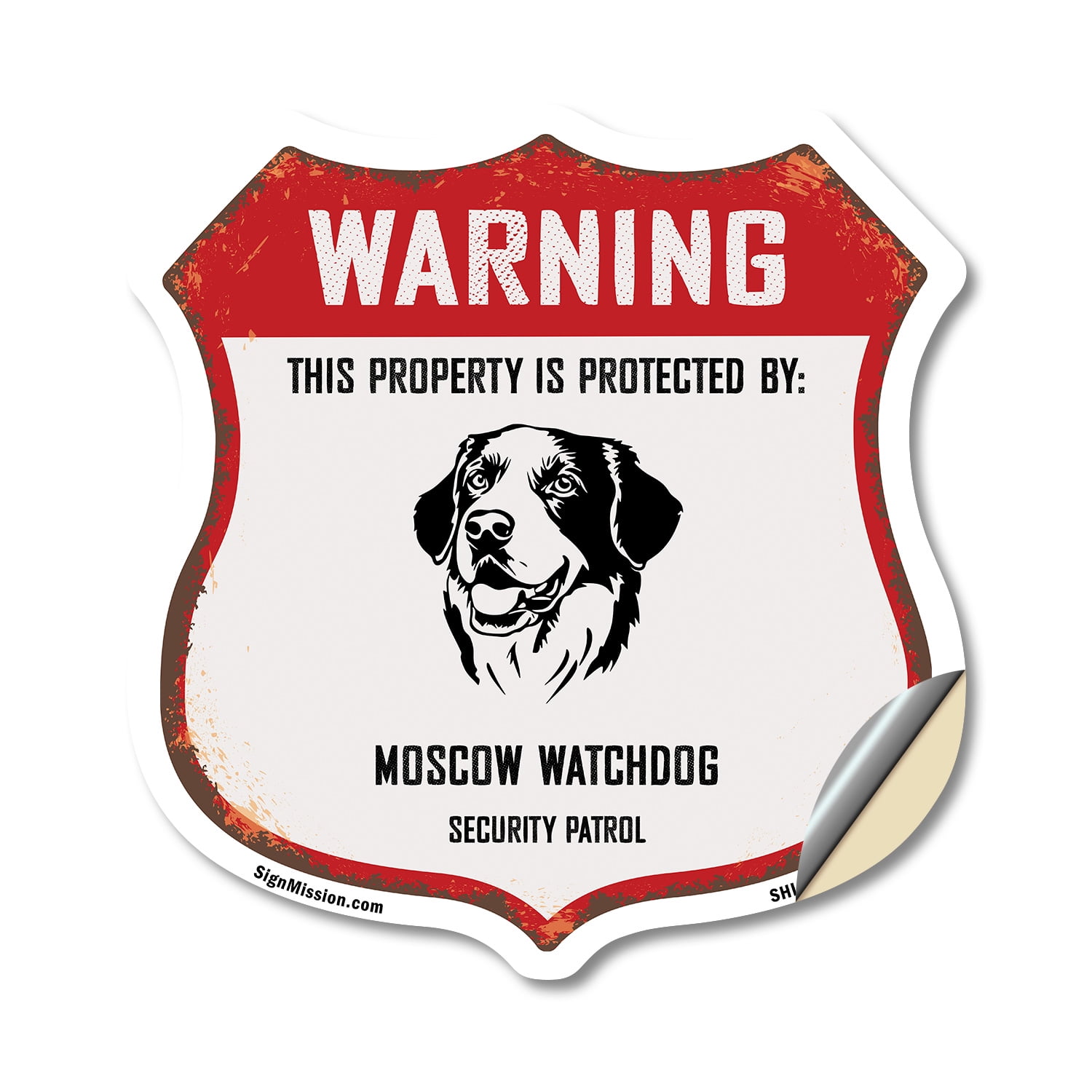 Warning This Property is Protected by Moscow Watchdog (2 Pack) 6 inch X ...