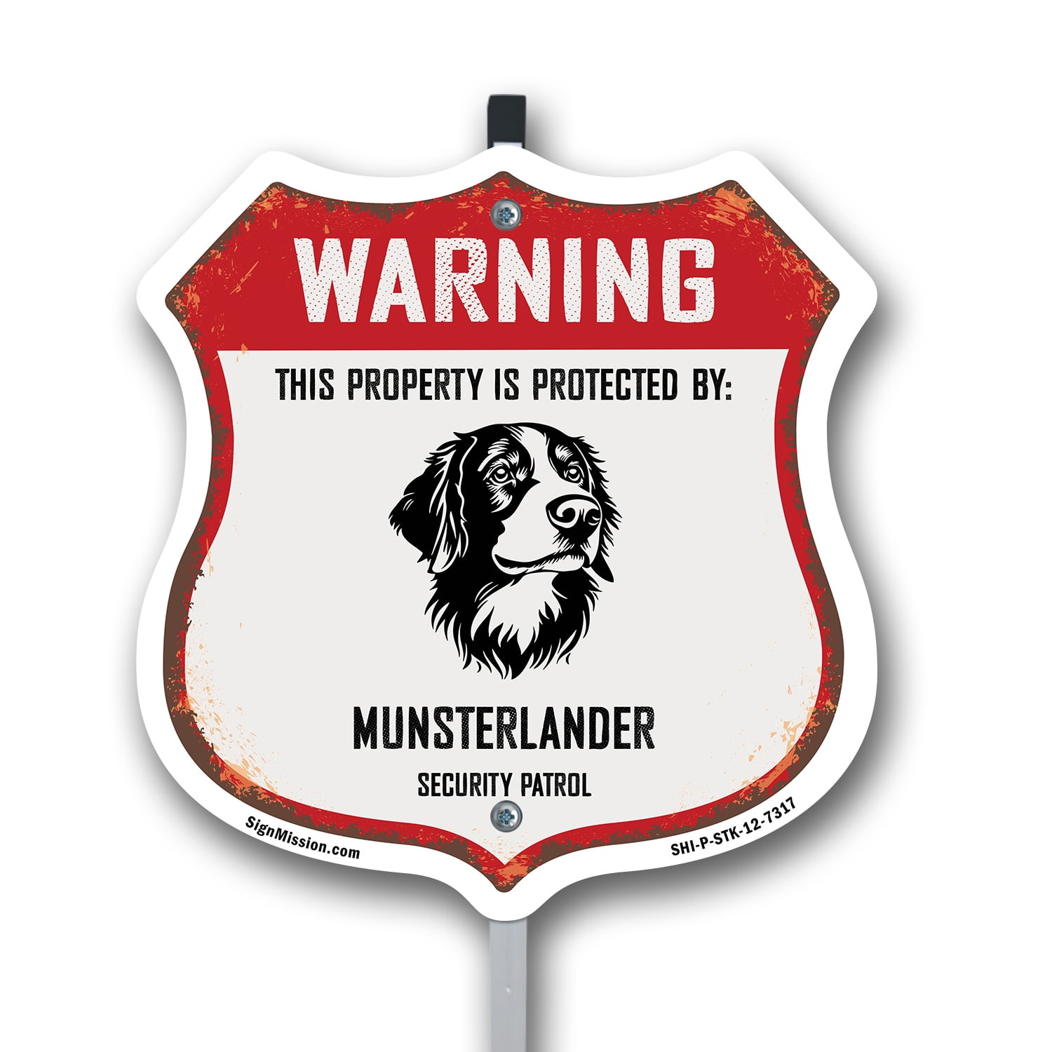 Warning This Property is Protected by Munsterlander 12 inch X 12 inch ...