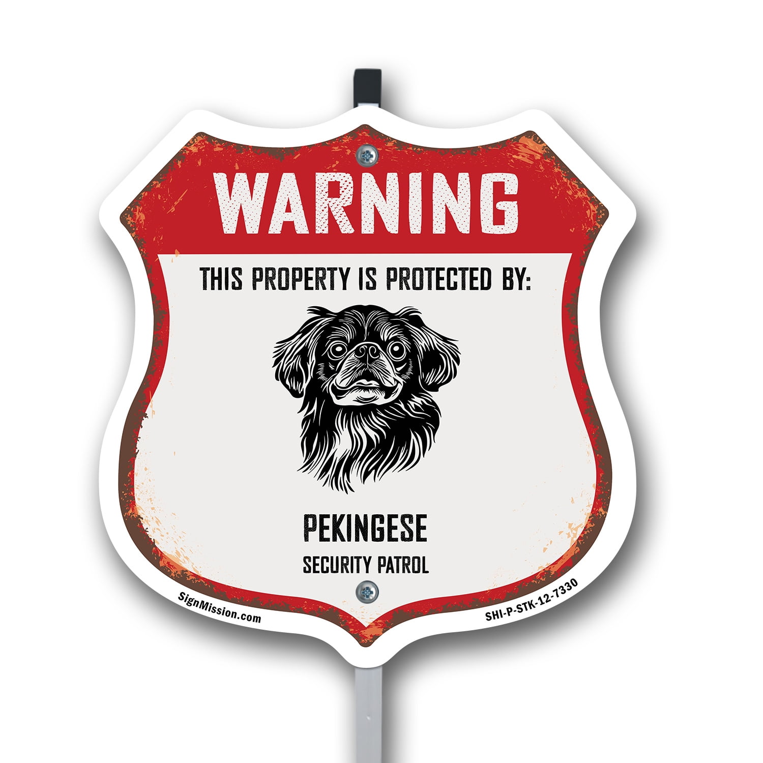 Warning This Property is Protected by Pekingese 12 inch X 12 inch ...