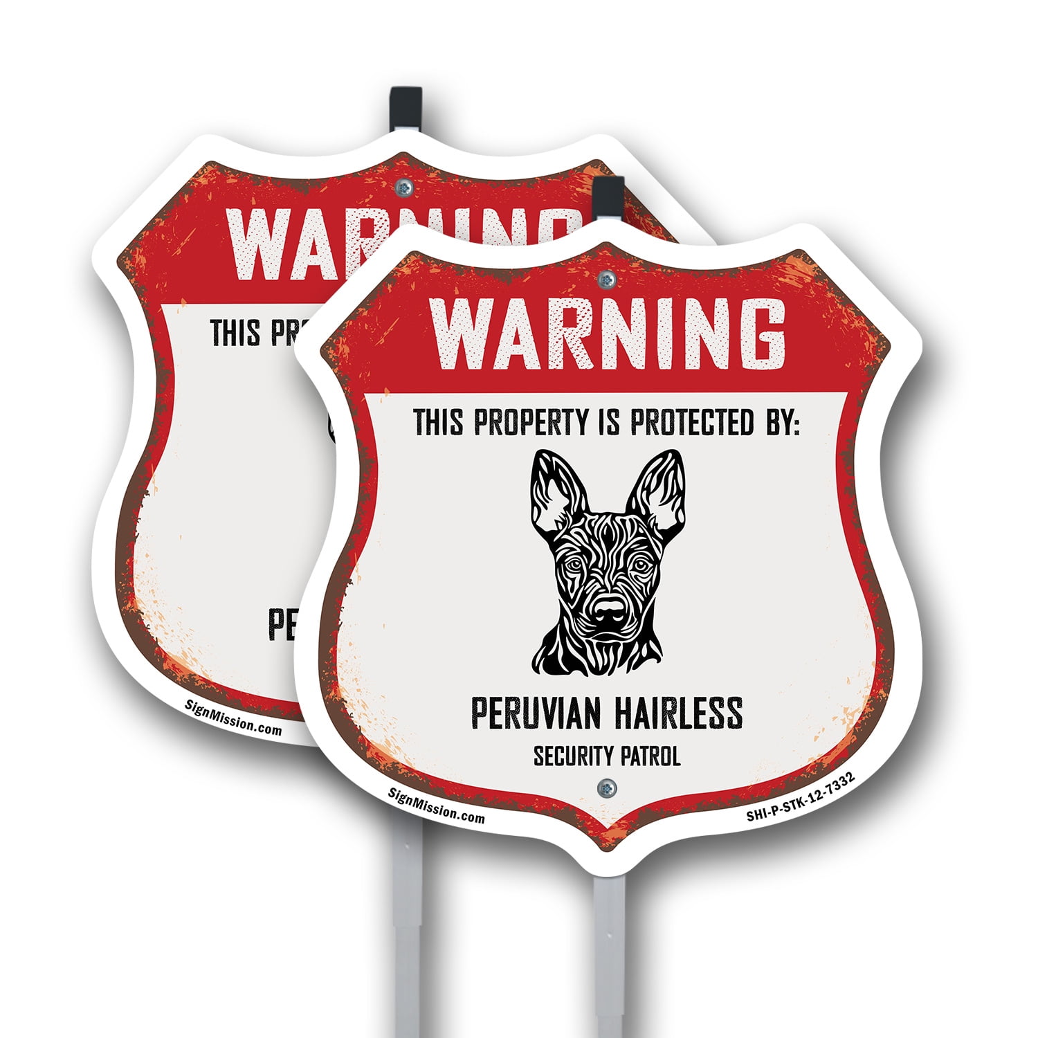 Warning This Property is Protected by Peruvian Hairless (2 Pack) 12 ...