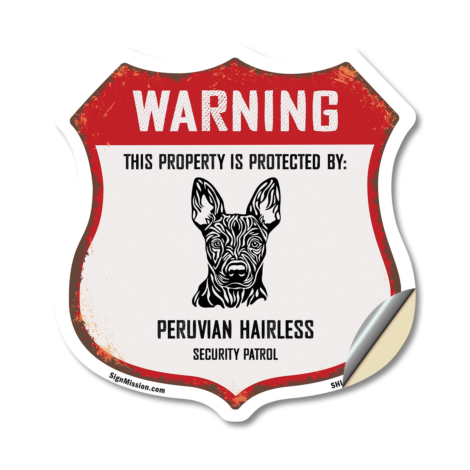 Warning This Property is Protected by Peruvian Hairless (2 Pack) 4 inch ...