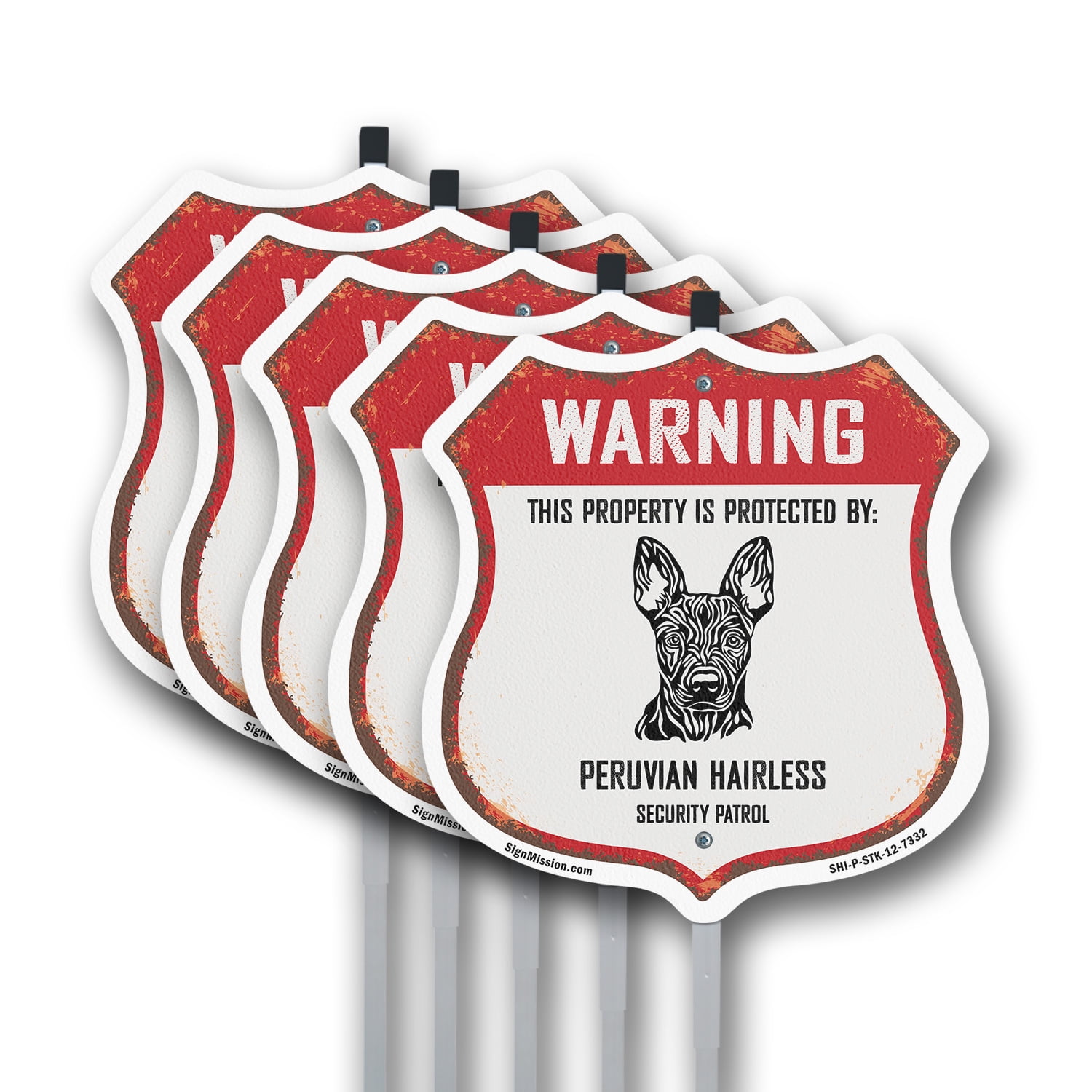Warning This Property is Protected by Peruvian Hairless (5 Pack) 12 ...