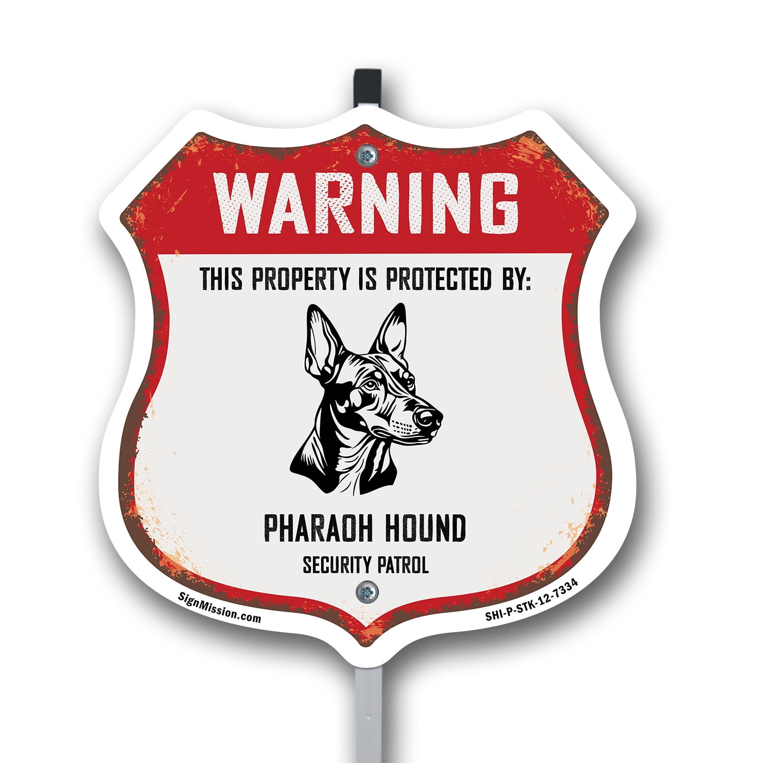 Warning This Property is Protected by Pharaoh Hound 12 inch X 12 inch ...