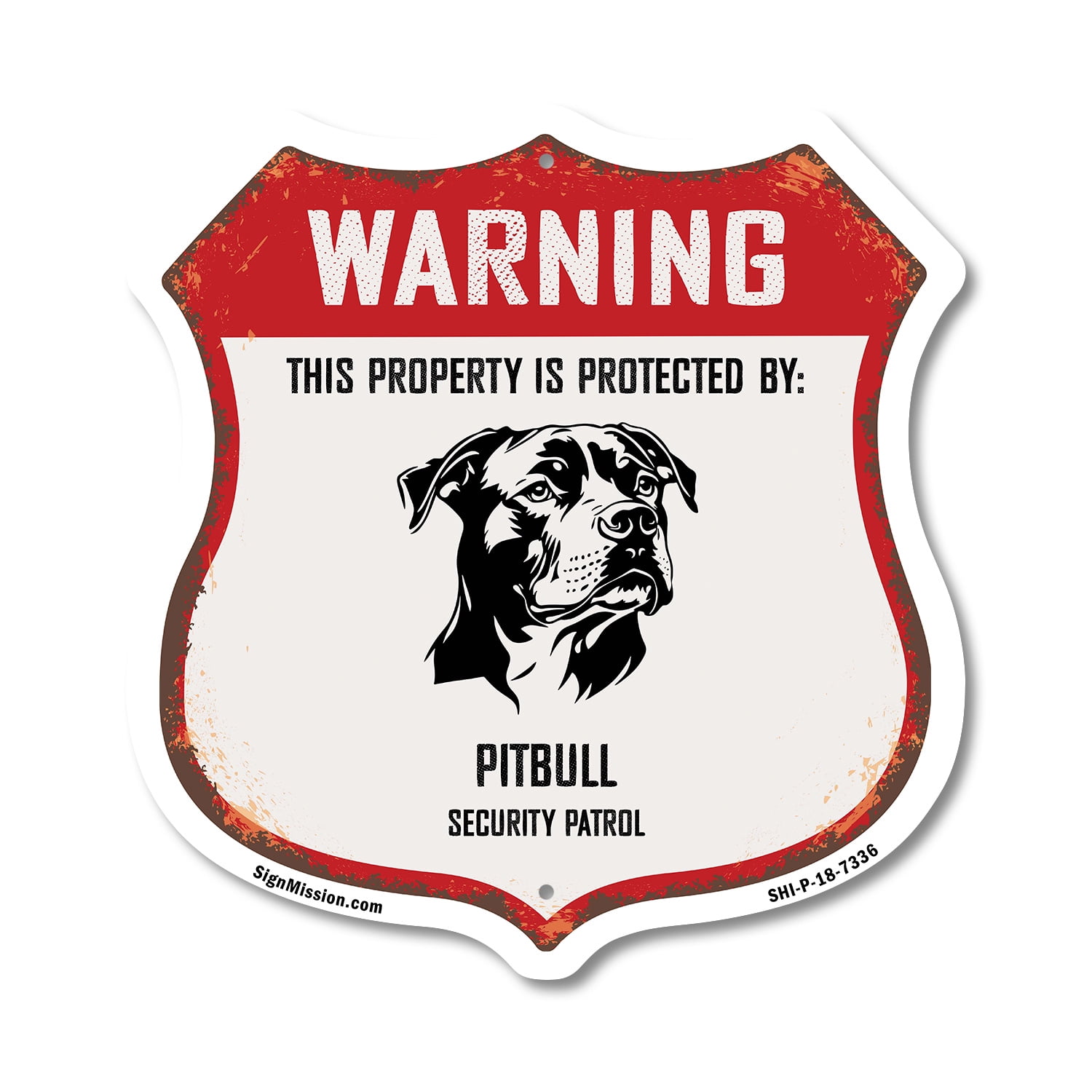 Warning This Property is Protected by Pitbull (2 Pack) 18 inch X 18 ...