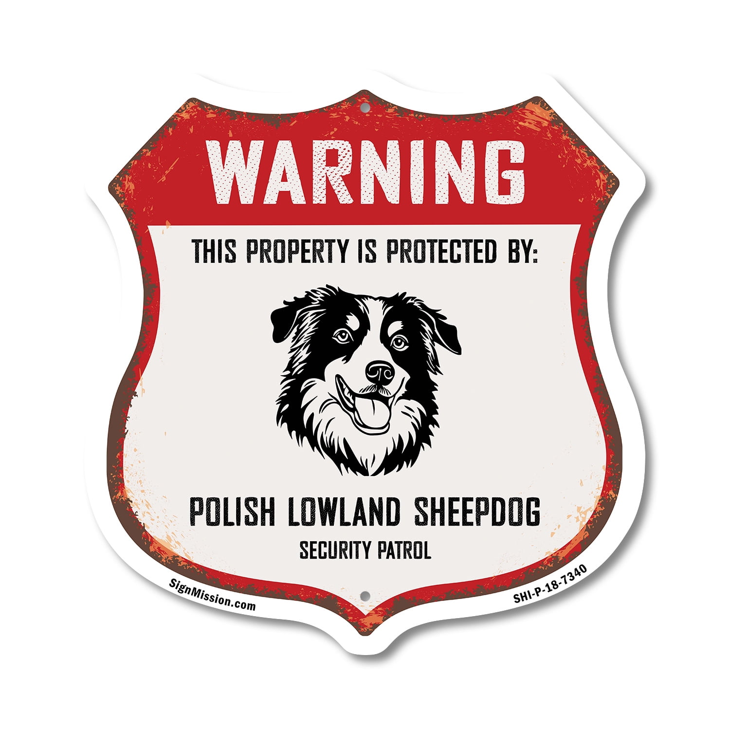 Warning This Property is Protected by Polish Lowland Sheepdog (2 Pack ...
