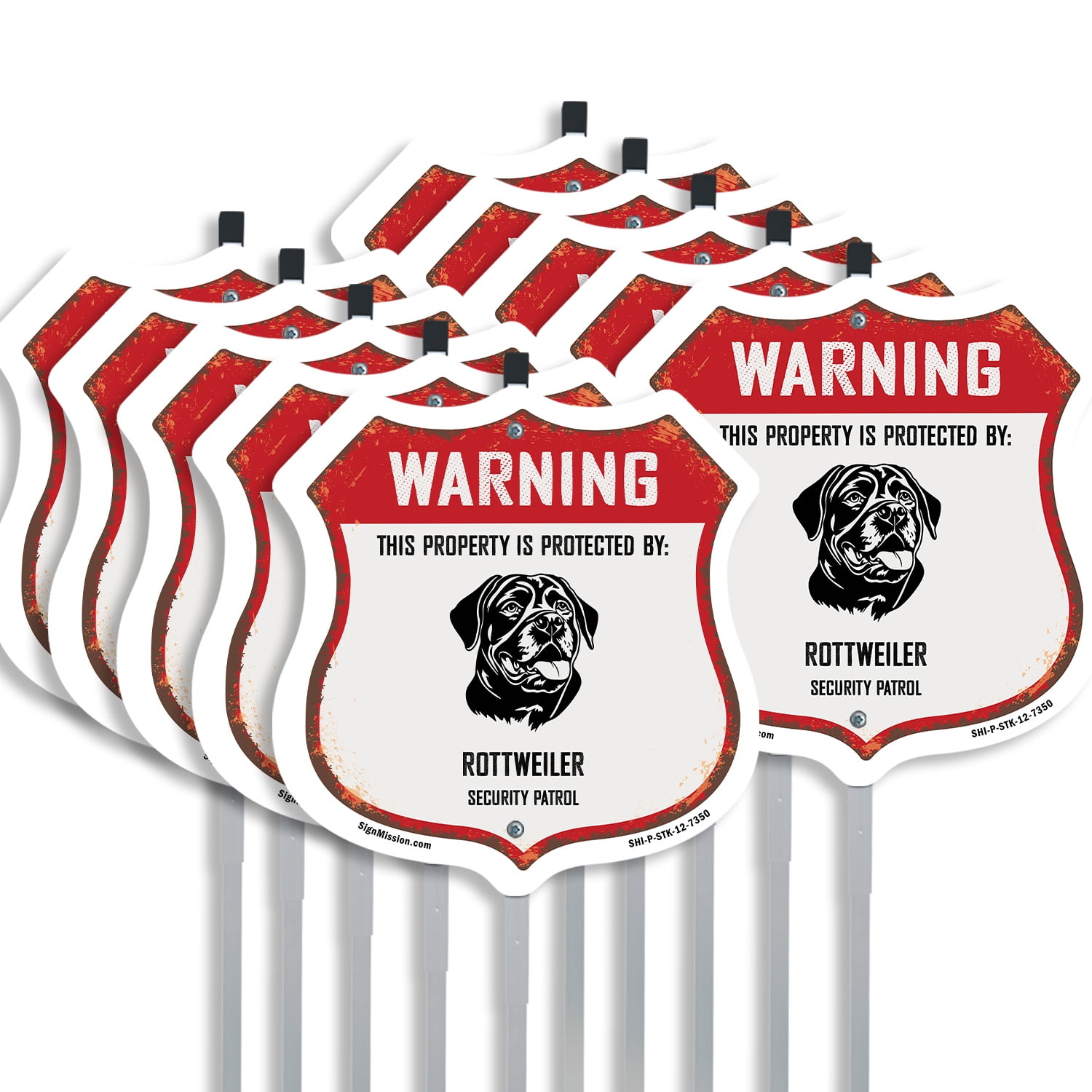 Warning This Property is Protected by Rottweiler (10 Pack) 12 inch X 12 ...