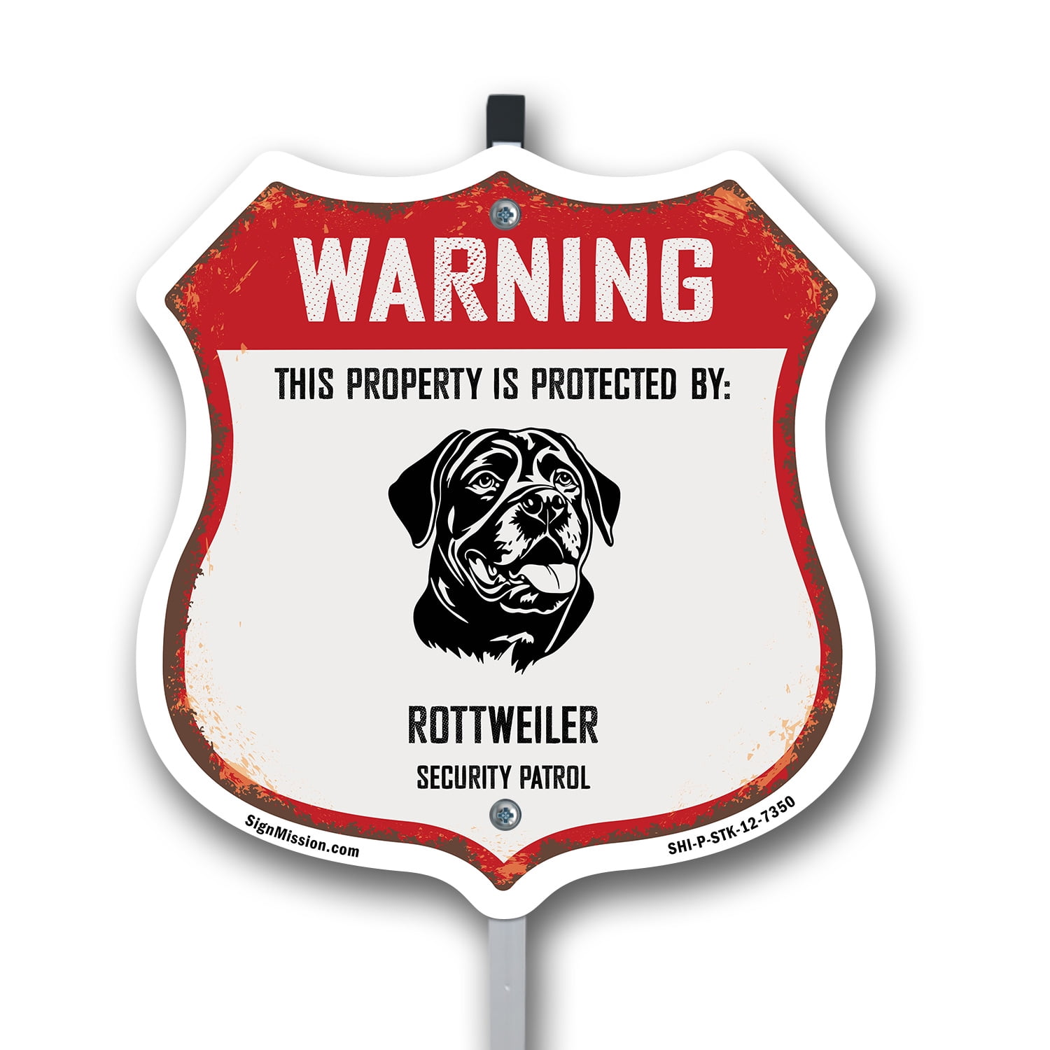 Warning This Property is Protected by Rottweiler 12 inch X 12 inch ...
