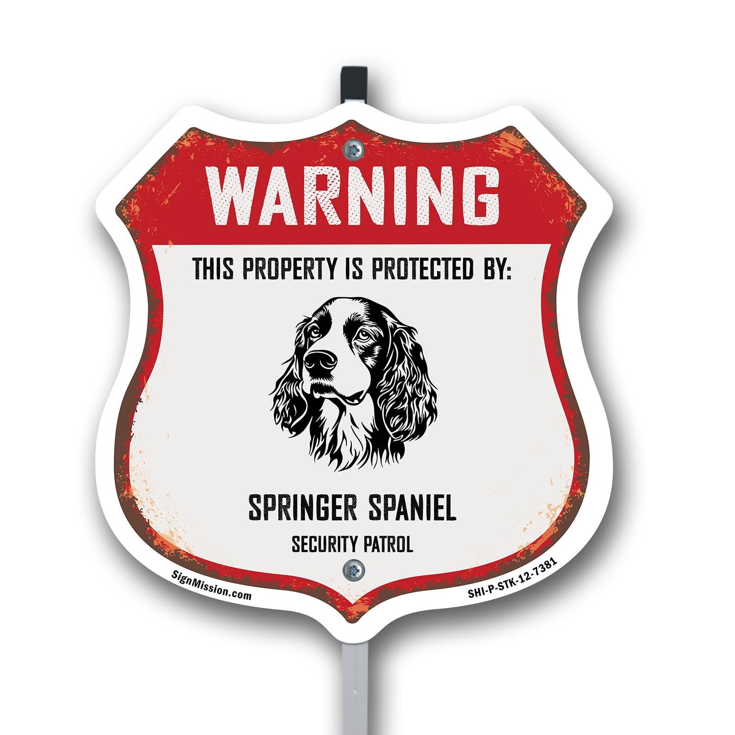 Warning This Property is Protected by Springer Spaniel 12 inch X 12 ...
