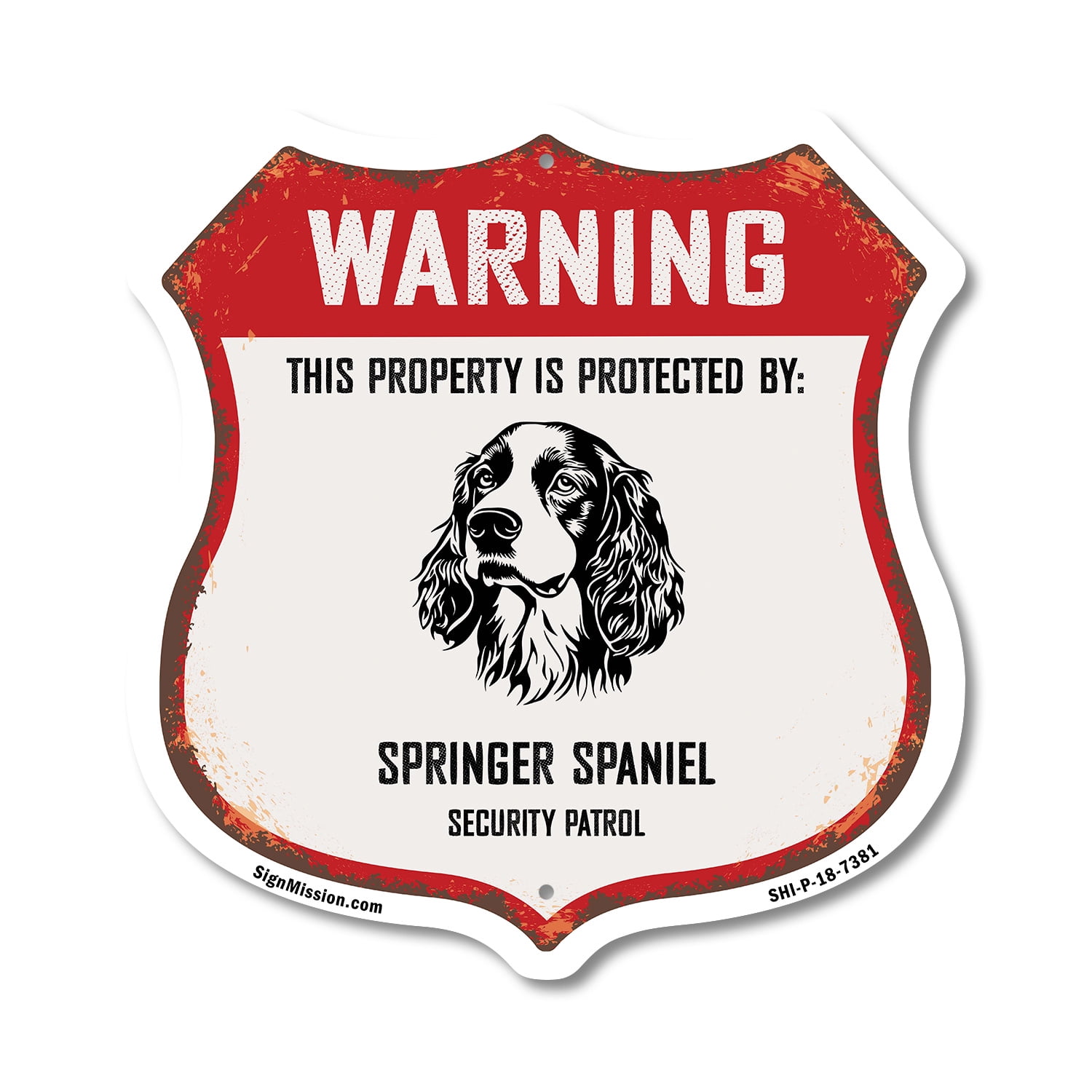 Warning This Property is Protected by Springer Spaniel (2 Pack) 18 inch ...