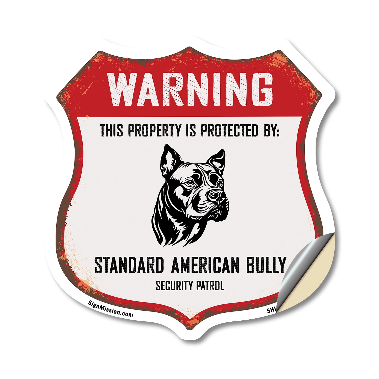 Warning This Property is Protected by Standard American Bully 12 inch X ...