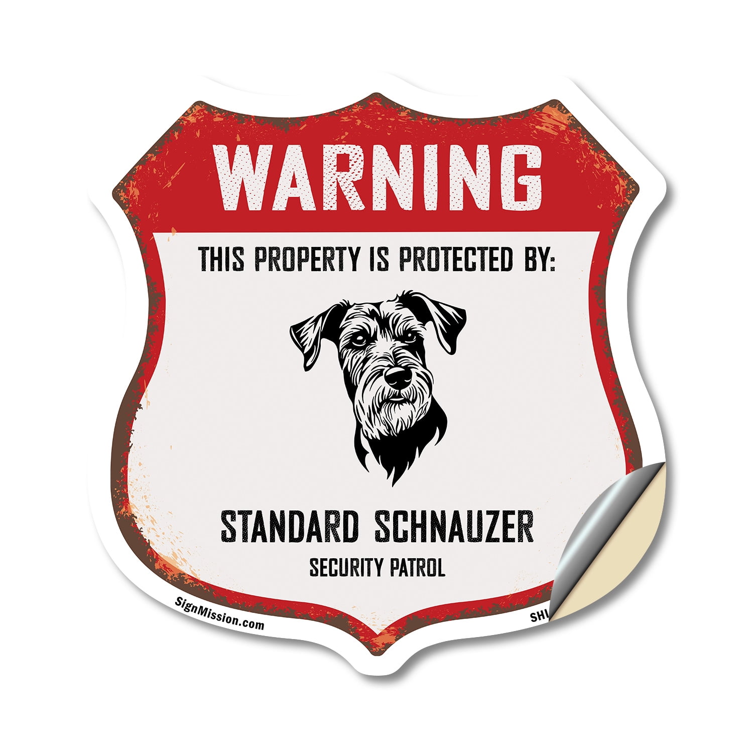 Warning This Property is Protected by Standard Schnauzer 12 inch X 12 ...