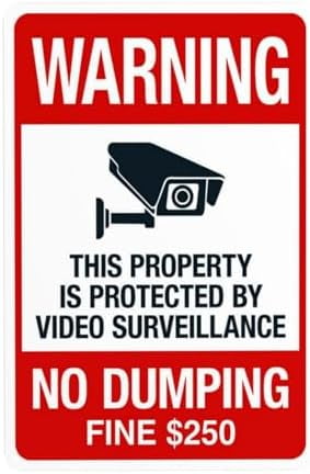 Warning This Property Is Protected By Video Surveillance Fine $250 ...