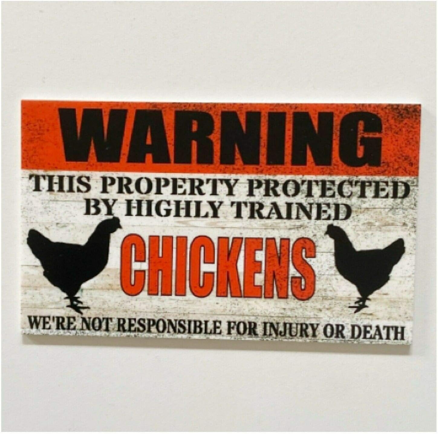 Warning Property Protected by Chickens Metal Sign Makes A Funny Farm ...