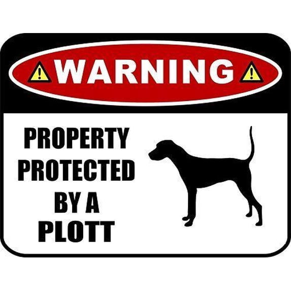 Warning Property Protected by a Plott (Metal Aluminum Sign) Dog Sign ...