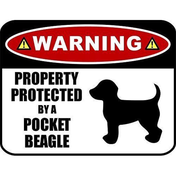 Warning Property Protected by a Pocket Beagle (Metal Aluminum Sign) Dog ...