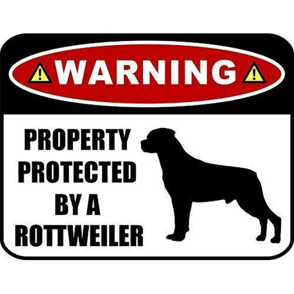 Warning Property Protected by a Rottweiler (Metal Aluminum Sign) Dog ...