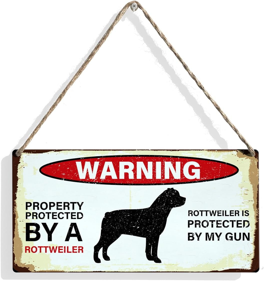 Warning Property Protected by a Rottweiler Wood Sign Rottweiler Wooden ...