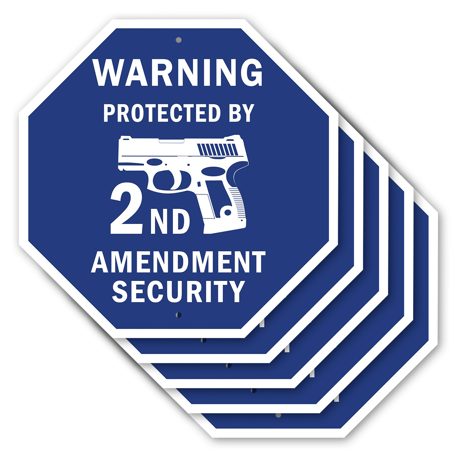 Warning Protected By 2nd Amendmen Octagon Sign Weather Resistant Made ...